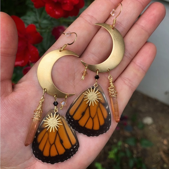 Jewelry | Handmade Real Monarch Butterfly Wing Earrings | Poshmark